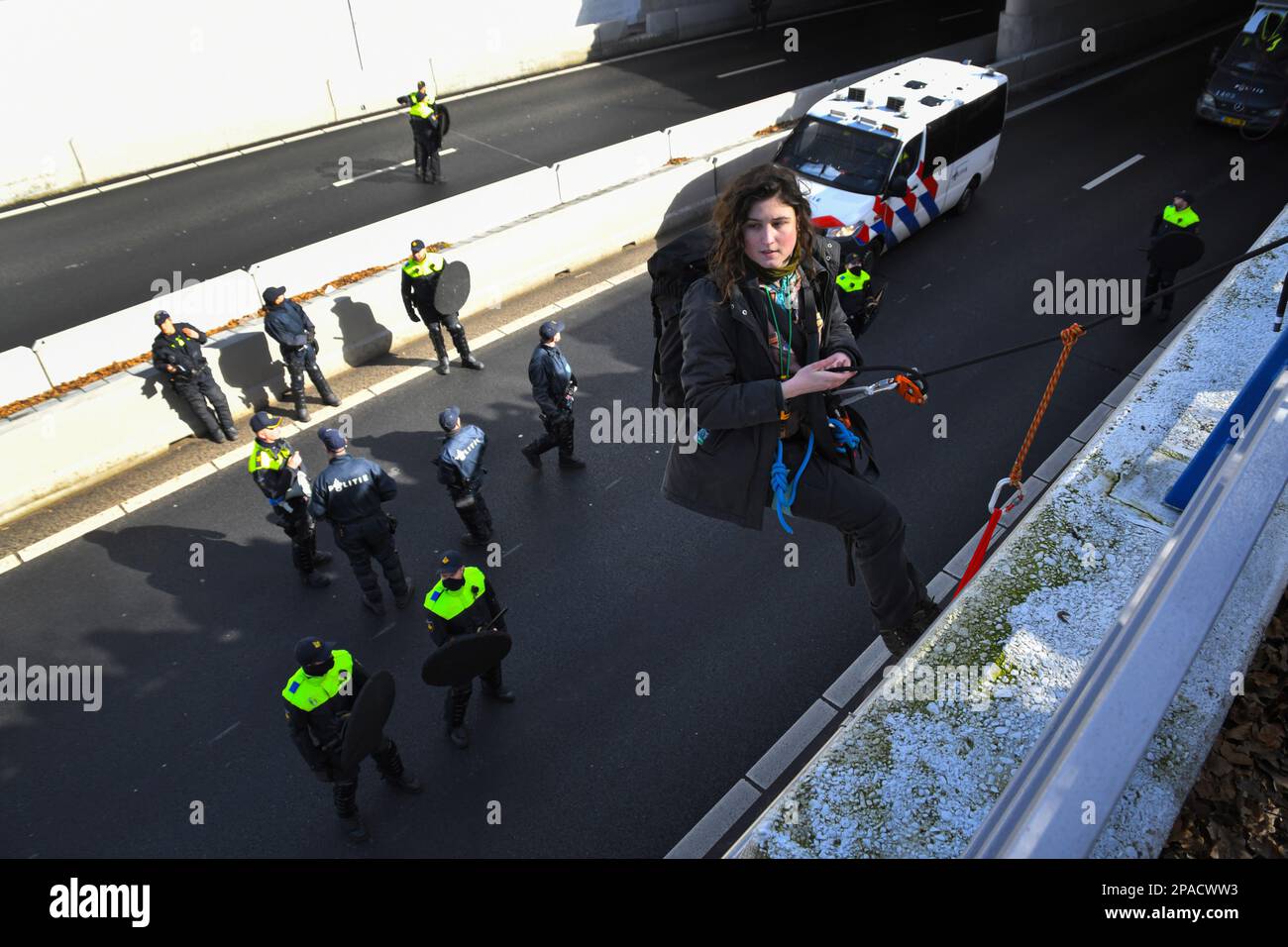 The Hague,the Netherlands.11th March 2023.Climate activists blocking ...