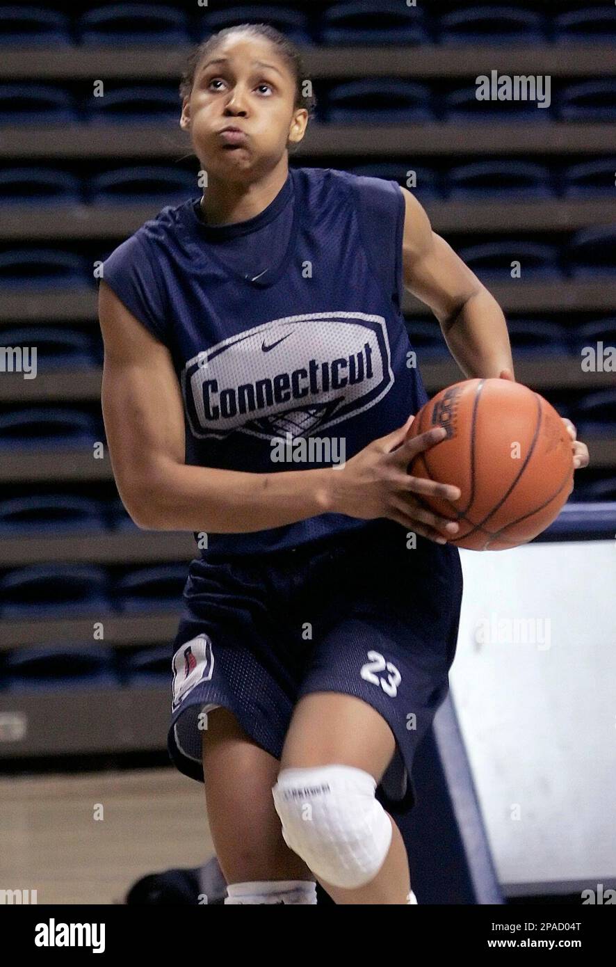 Connecticut's Maya Moore comes in for a shot during women's basketball ...