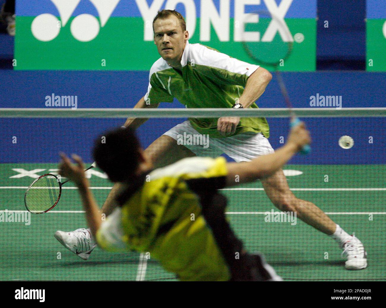 Denmark's Kenneth Jonassen, prepares to hit a shot, during his first ...