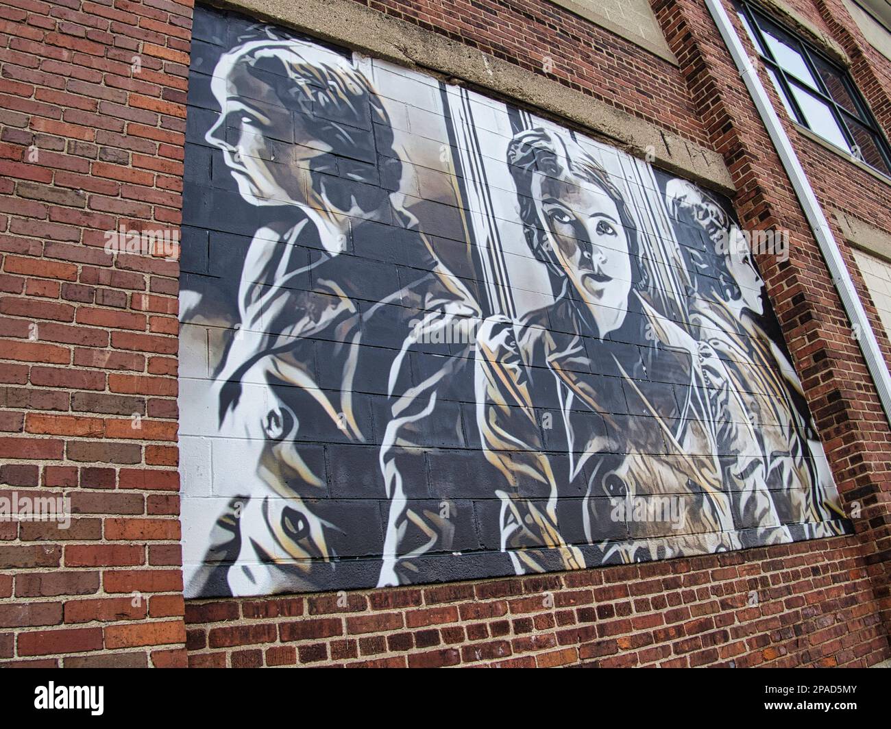 1930's style image painted on a building in Springfield Ohio 2023 Stock ...