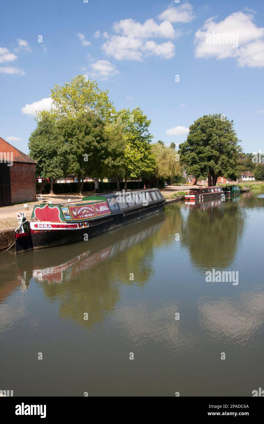 Wey Navigation canal wharf at Godalming, Surrey, England Stock Photo ...