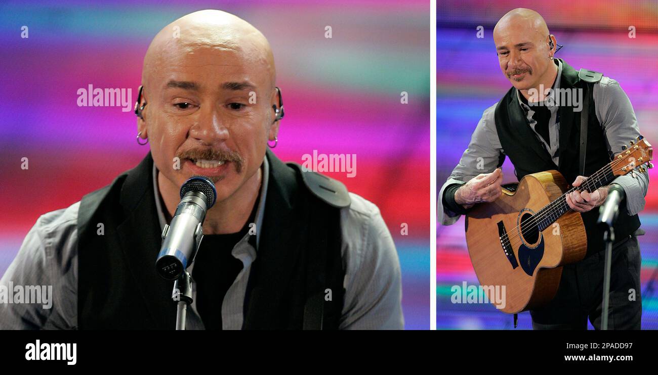 Mario Venuti sings "A ferro e fuoco" during the "Festival di Sanremo ...