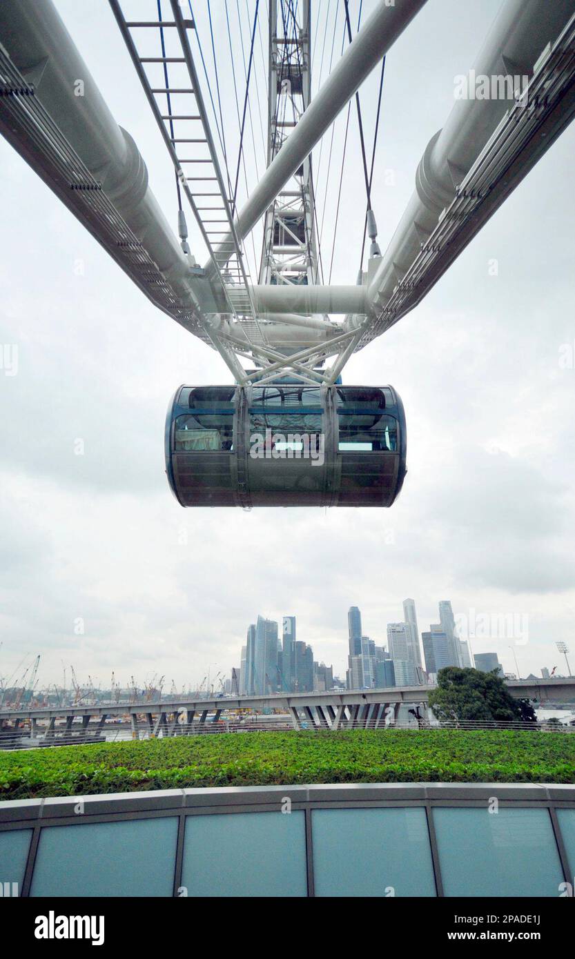 Passengers ride in one of the capsules on the world's biggest ...