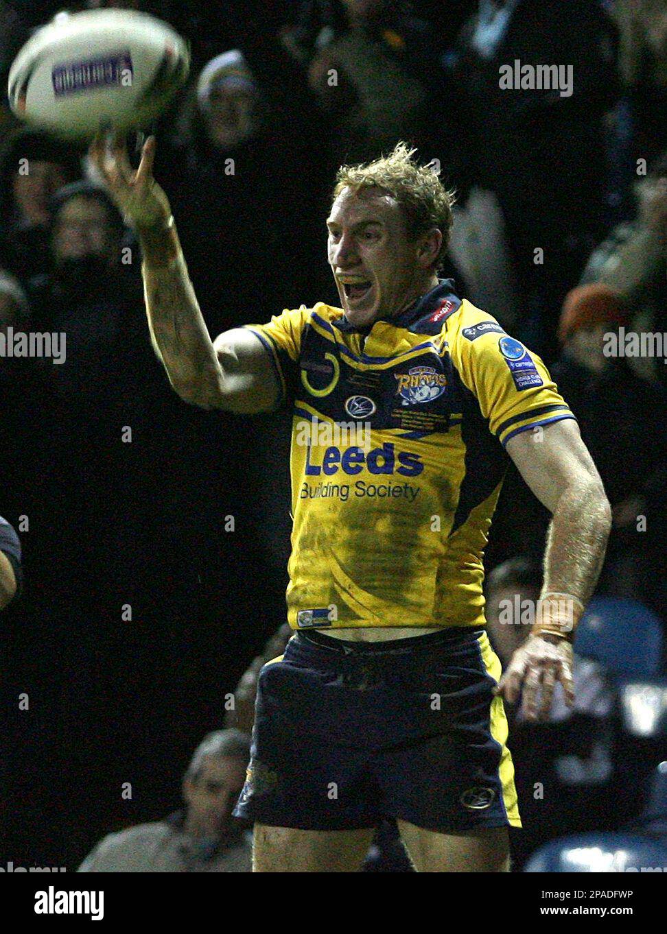 Leeds Rhinos Donald Scott celebrates his try during their World Club ...