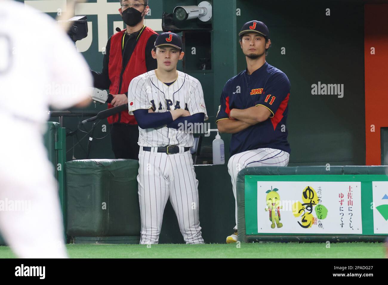 Tokyo, Japan. 11th Mar, 2023. (L to R) Roki Sasaki, Yu Darvish (JPN ...