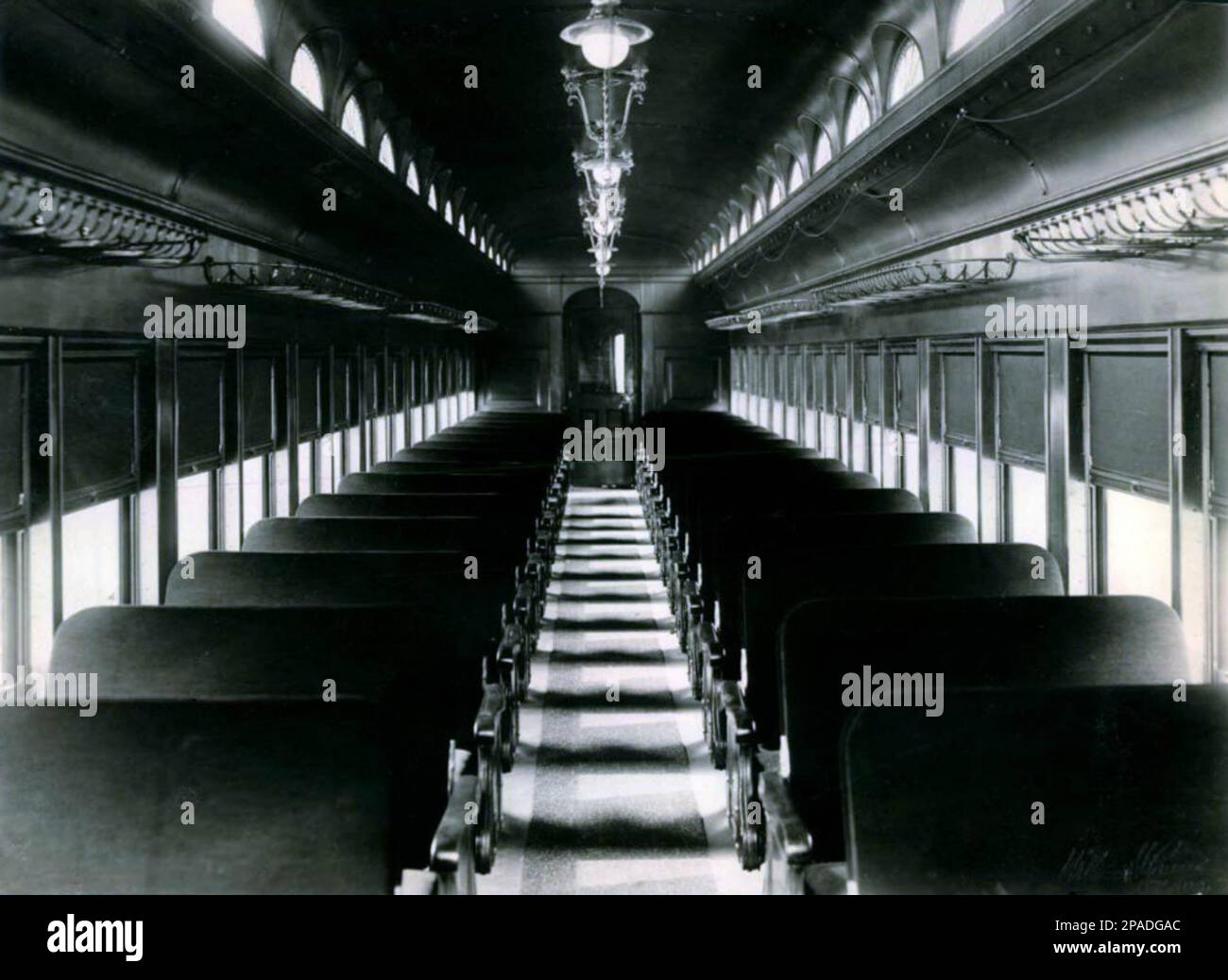 Photo of the interior of the Pennsylvania Railroad's first all steel ...
