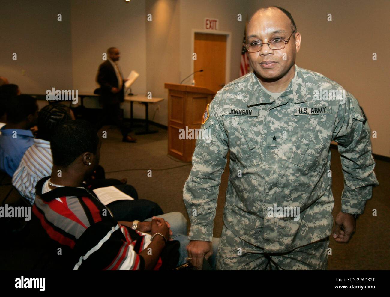 Arkansas National Guard Brig. Gen. William J. Johnson walks from the ...