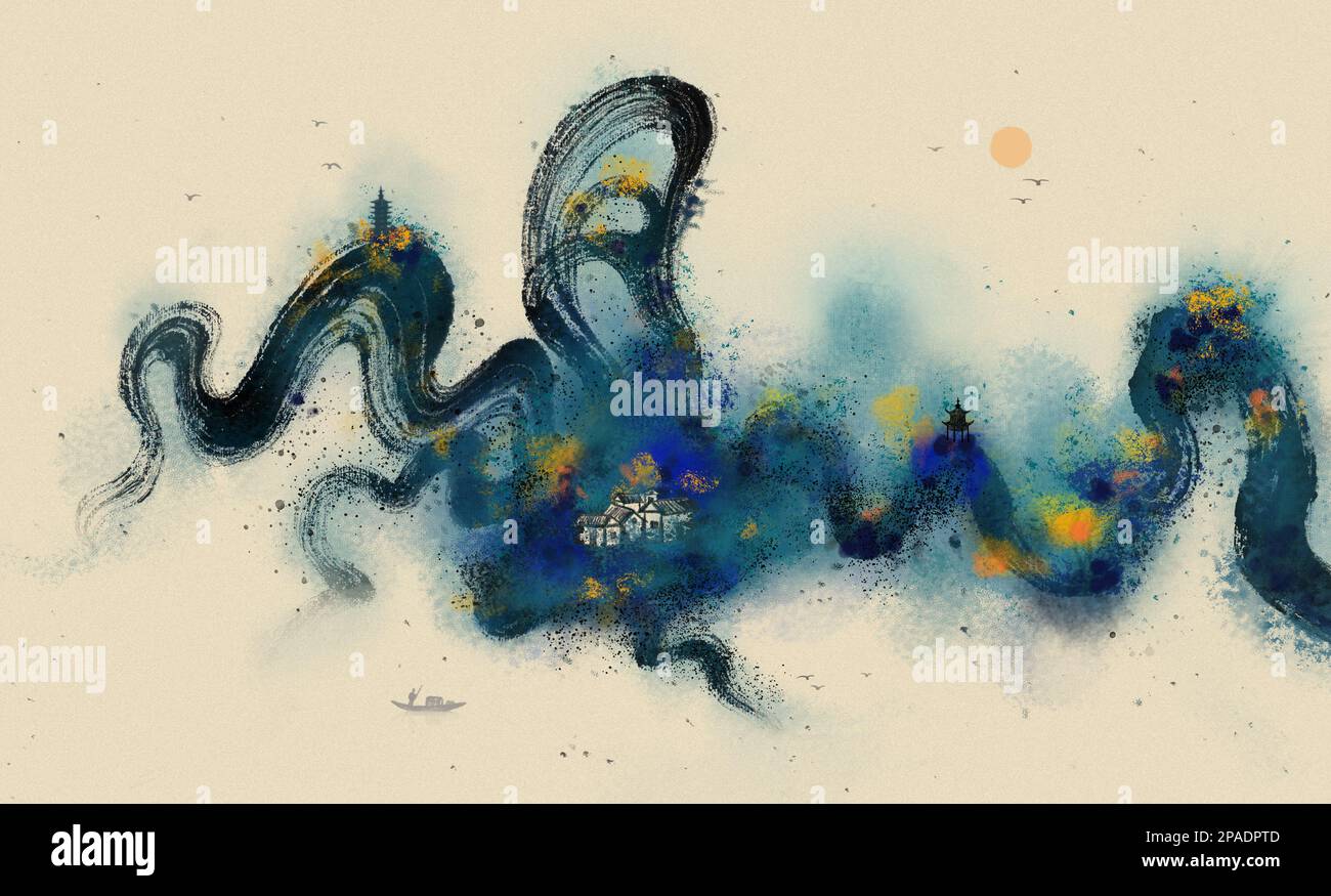 Abstract landscape painting hi-res stock photography and images - Alamy