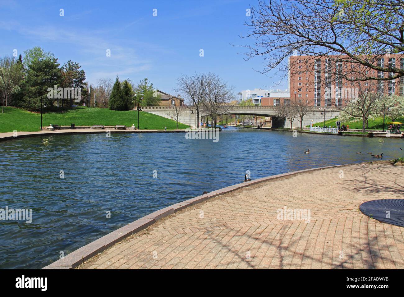 Canal Walk in the spring along the Central Canal in White River State ...