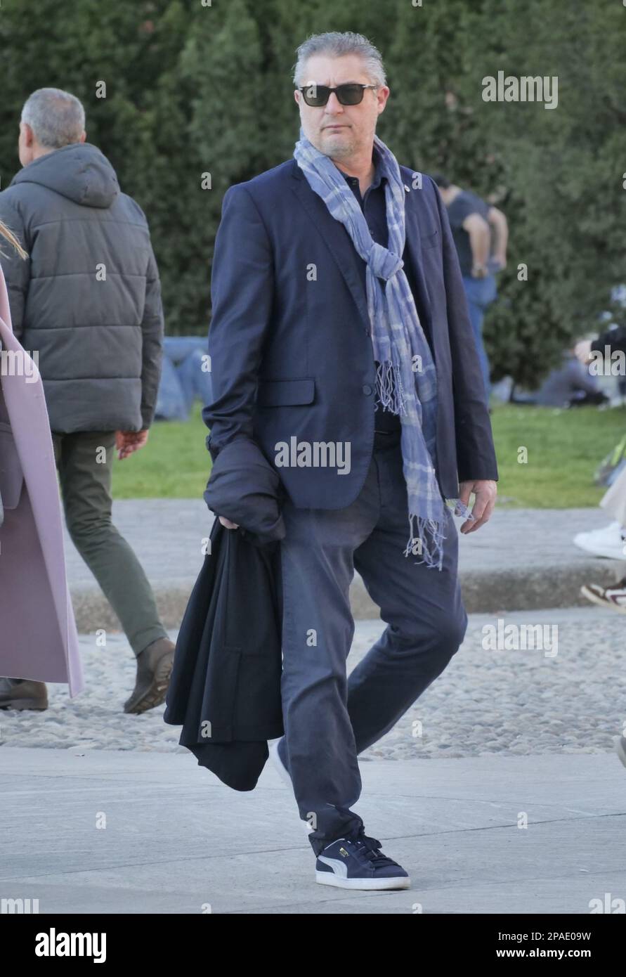 Milan, Italy. 12th Mar, 2023. Daniele Massaro and his wife Carla in the ...