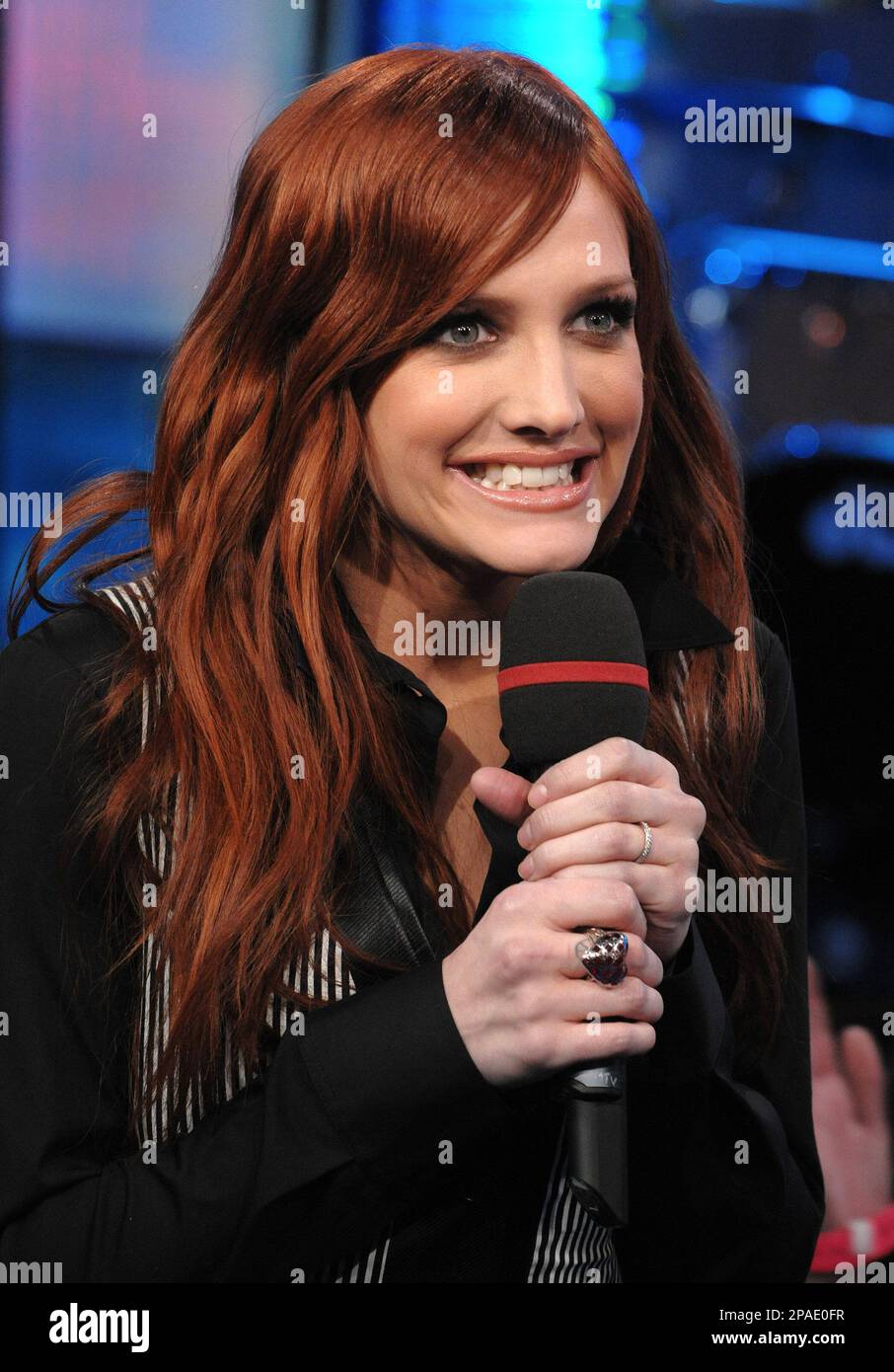 Singer Ashlee Simpson makes an appearance at MTV Studios in Times ...