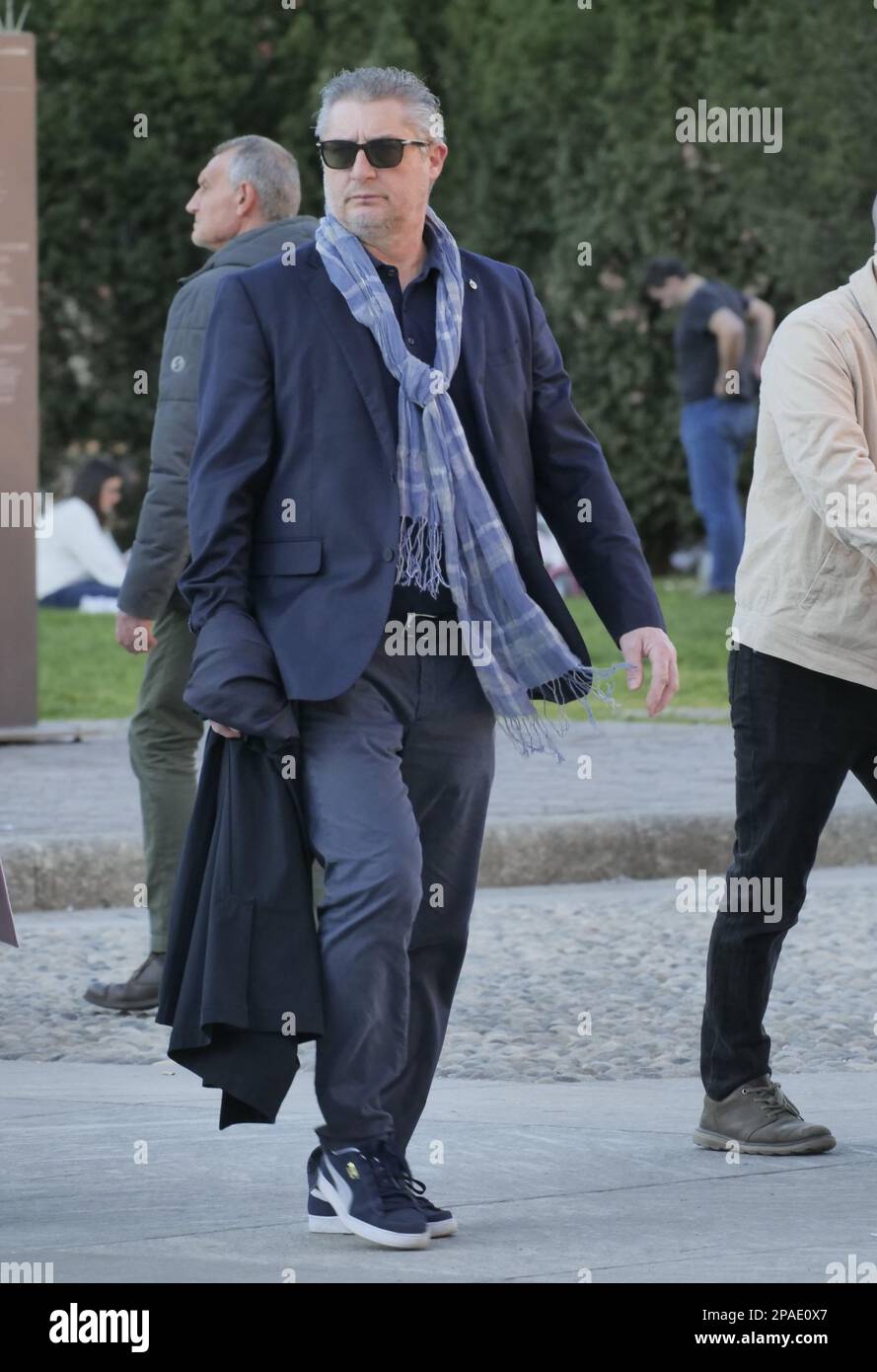 Milan, Italy. 12th Mar, 2023. Daniele Massaro and his wife Carla in the ...