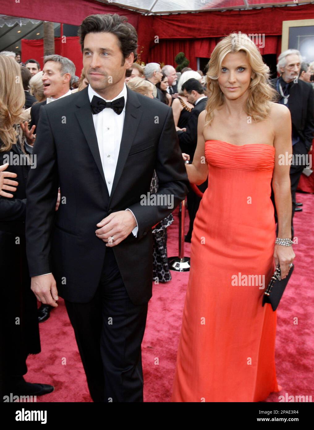 Patrick Dempsey, left, and wife Jill Fink arrive for the 80th Academy ...
