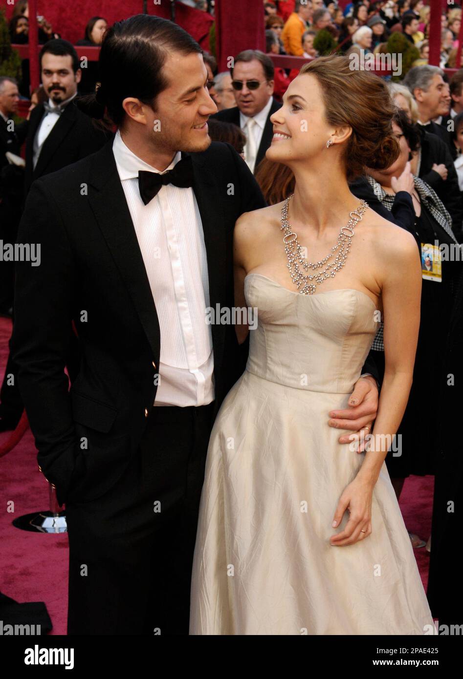 Keri Russell and husband Shane Deary arrive at the 80th Academy Awards ...