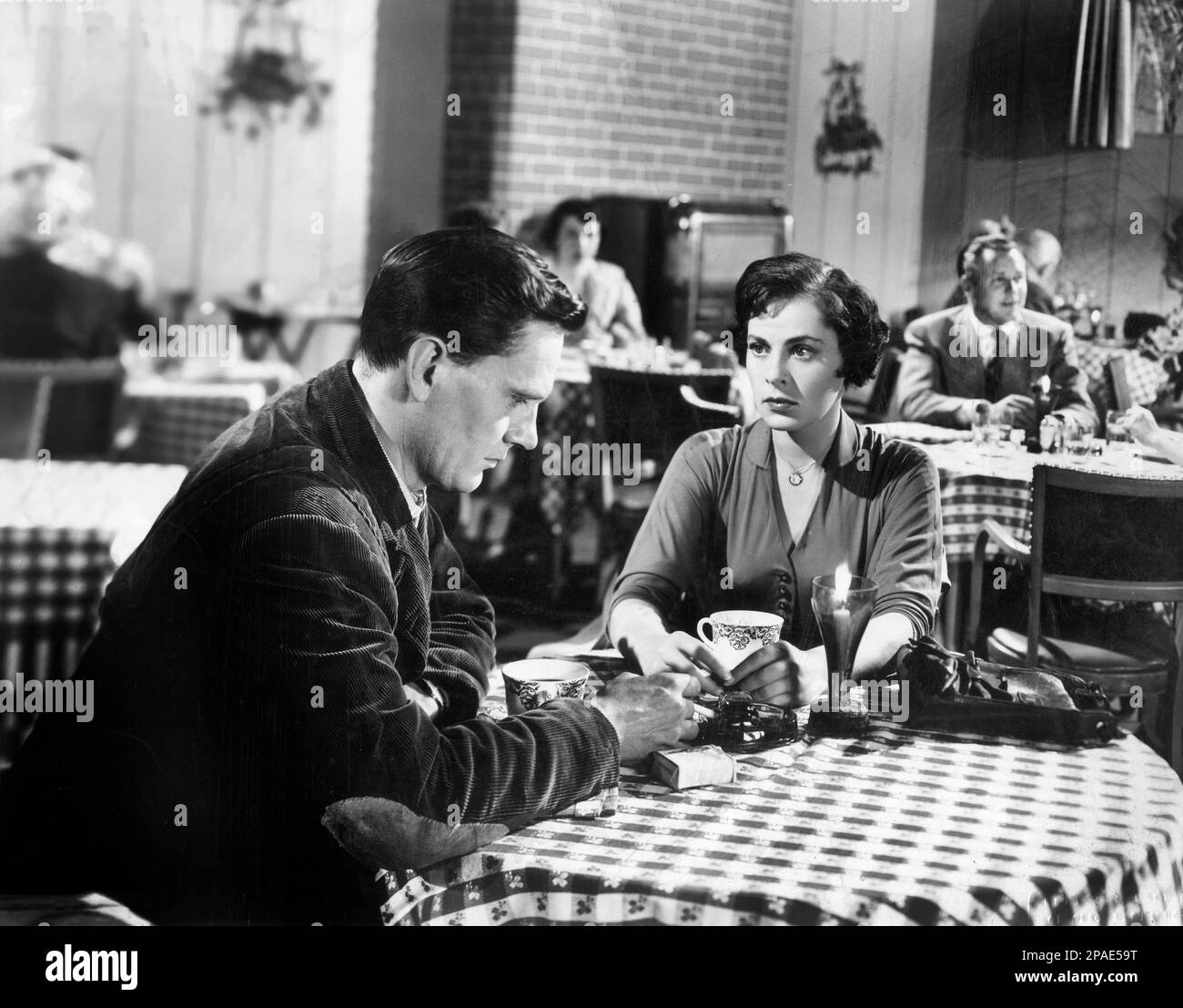 Wendell Corey, Viveca Lindfors, on-set of the Film, "No Sad Songs For ...