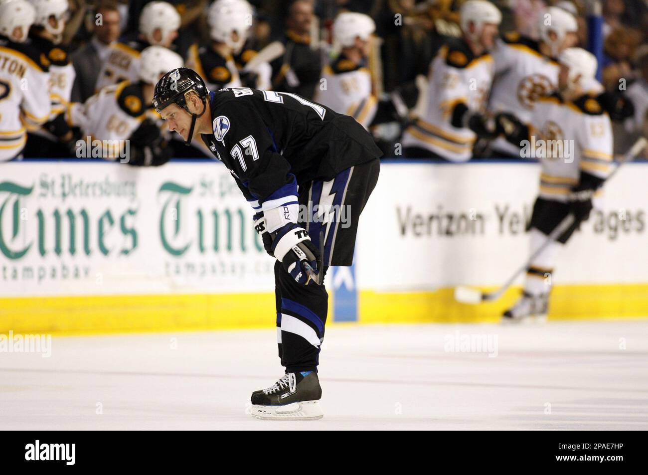 Tampa Bay Lightning's Chris Gratton returns to the bench as the Boston ...