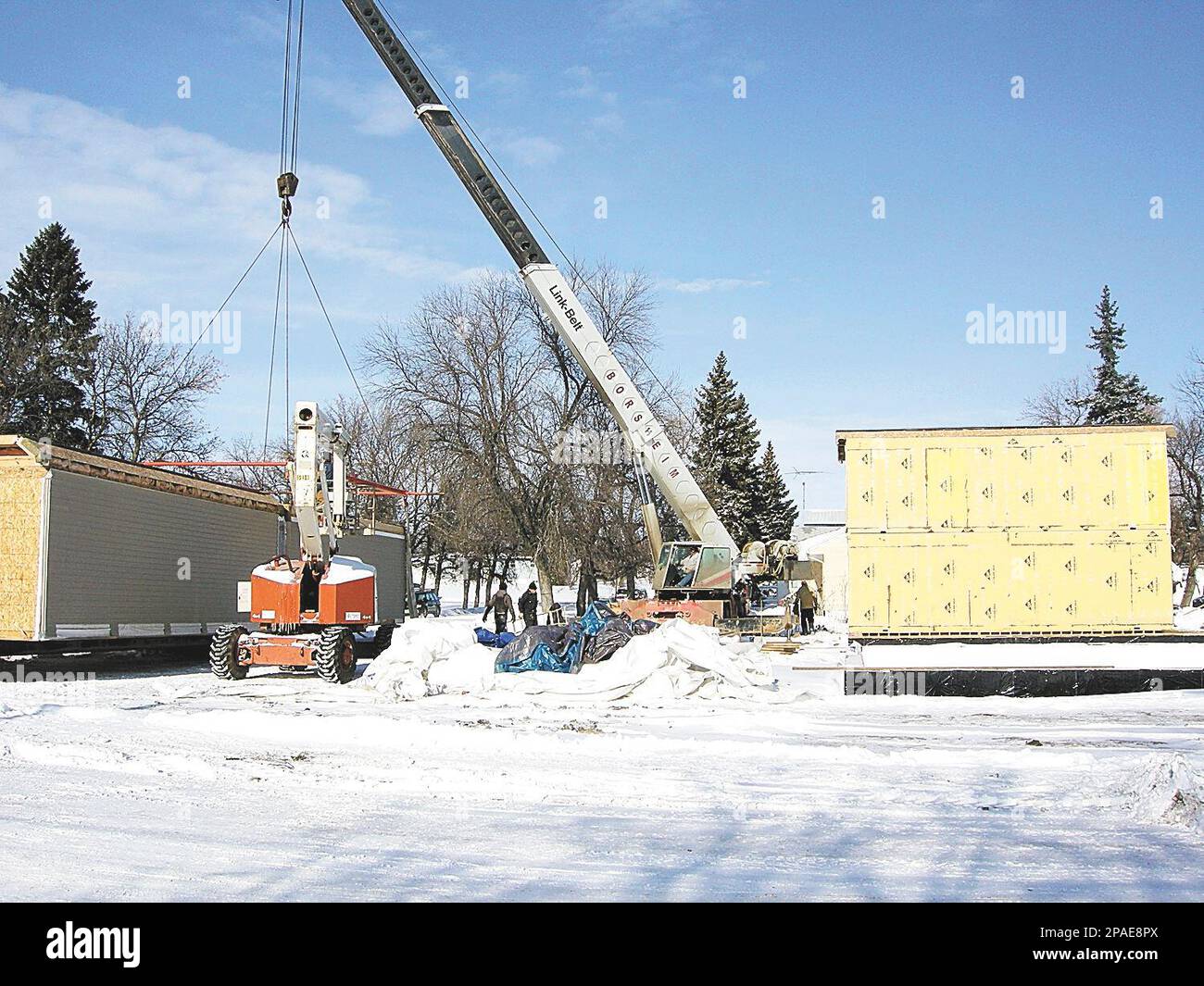 Construction work takes place on Tioga’s Main Street in Tioga, N.D., on ...
