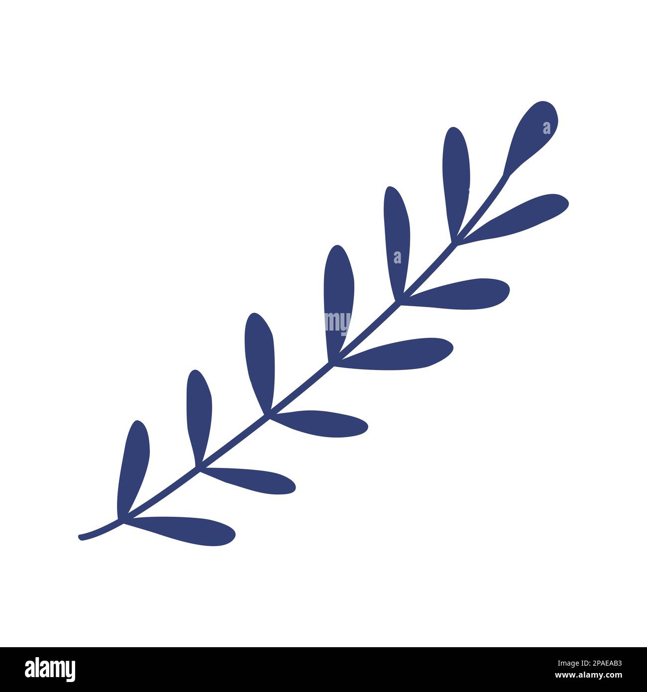 Sprig, ecology or natural element, doodle style flat vector ...