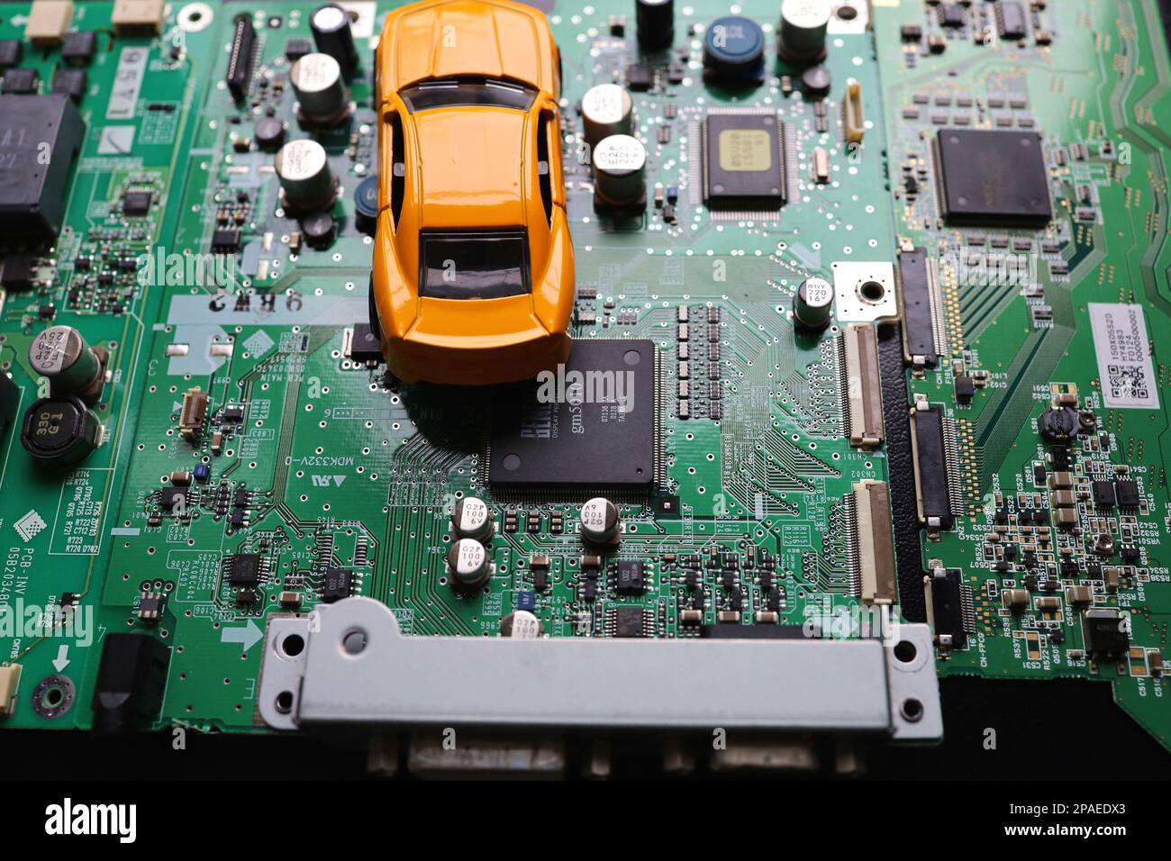 An image photo of the semiconductor shortage and the car industry Stock ...