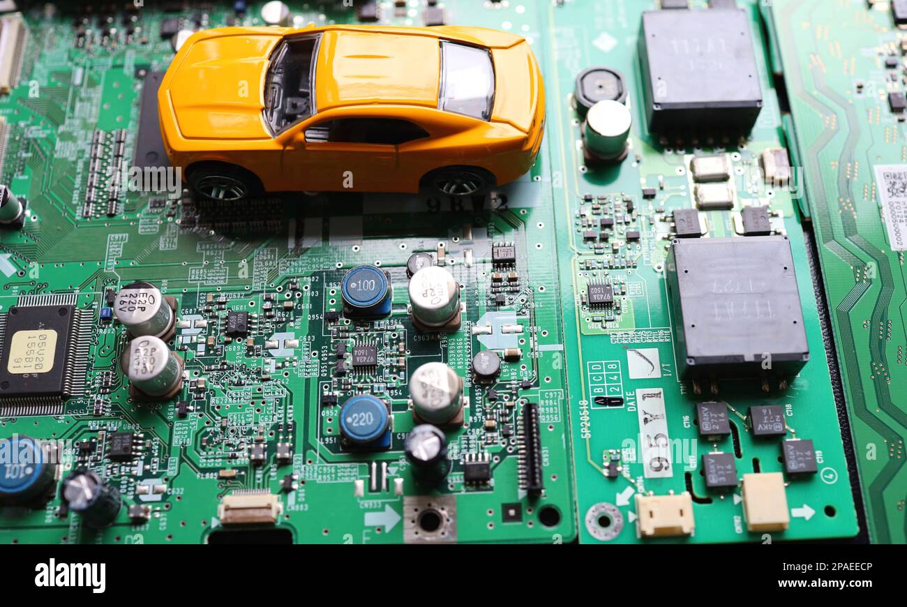 An image photo of the semiconductor shortage and the car industry Stock ...