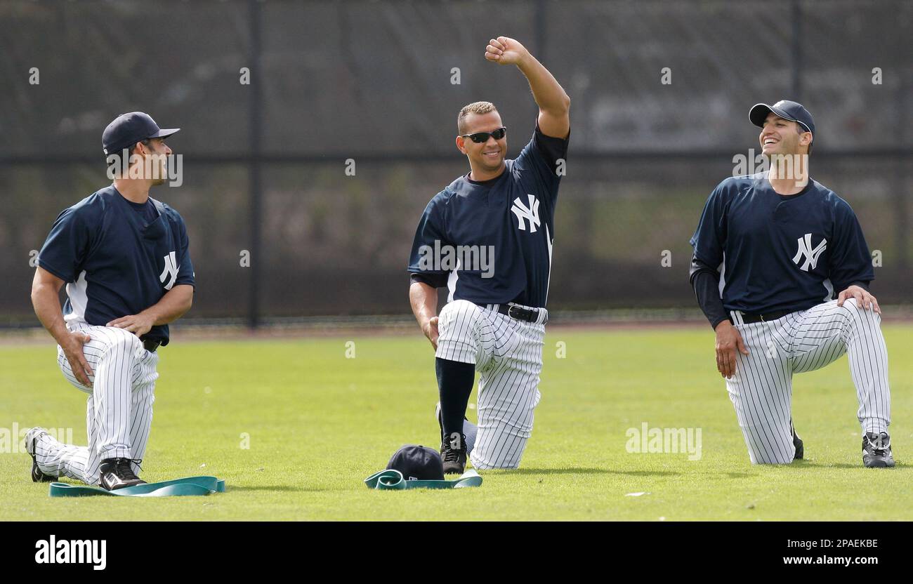 New York Yankees catcher Jorge Posada, left, third baseman Alex ...