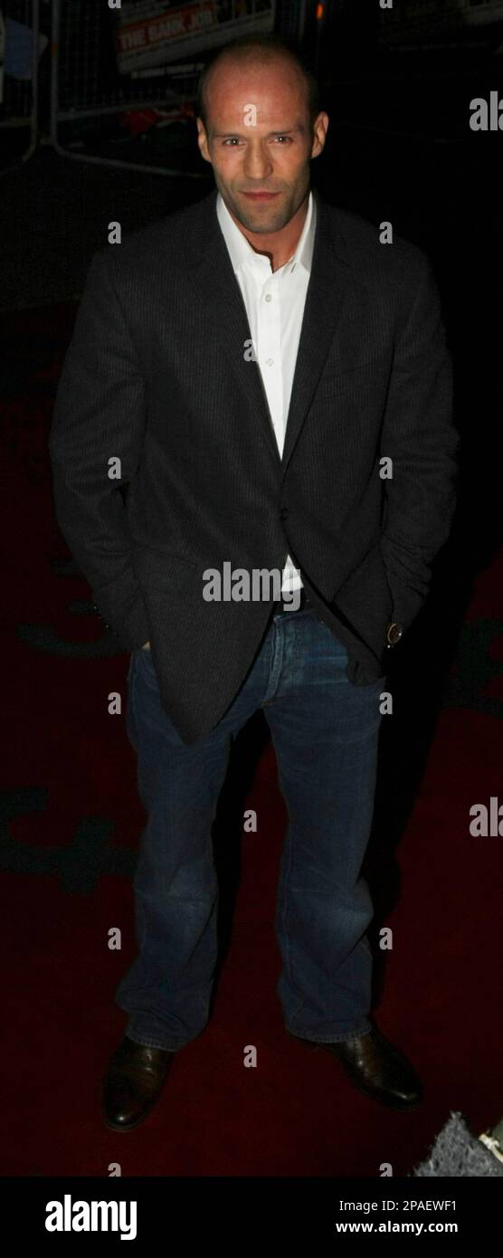 British actor Jason Statham poses for photographers as he arrives at ...