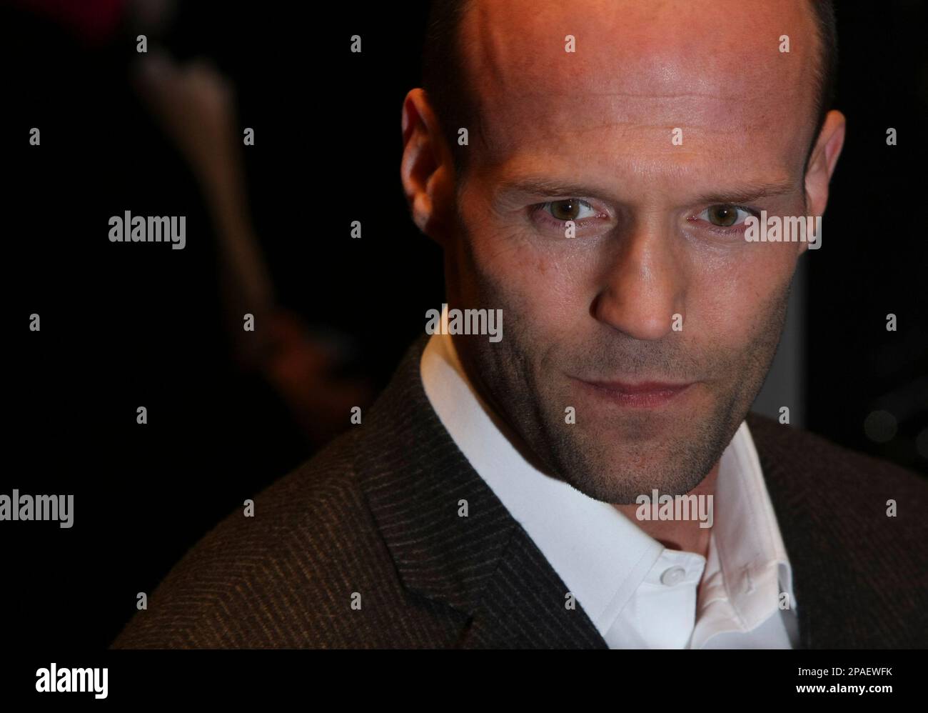 British actor Jason Statham poses for photographers as he arrives at ...