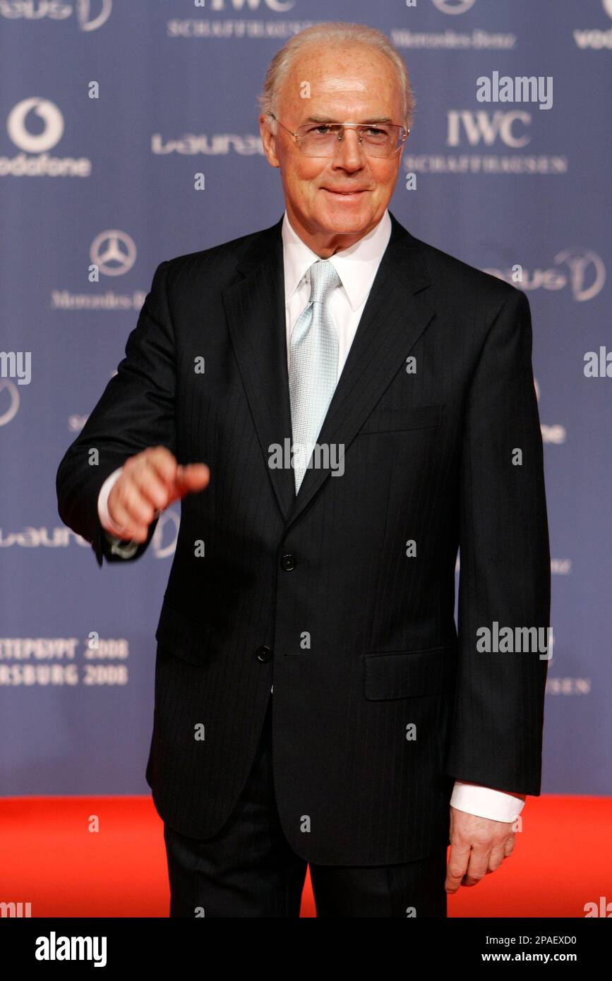German soccer legend and member of the Laureus Sports Academy, Franz ...