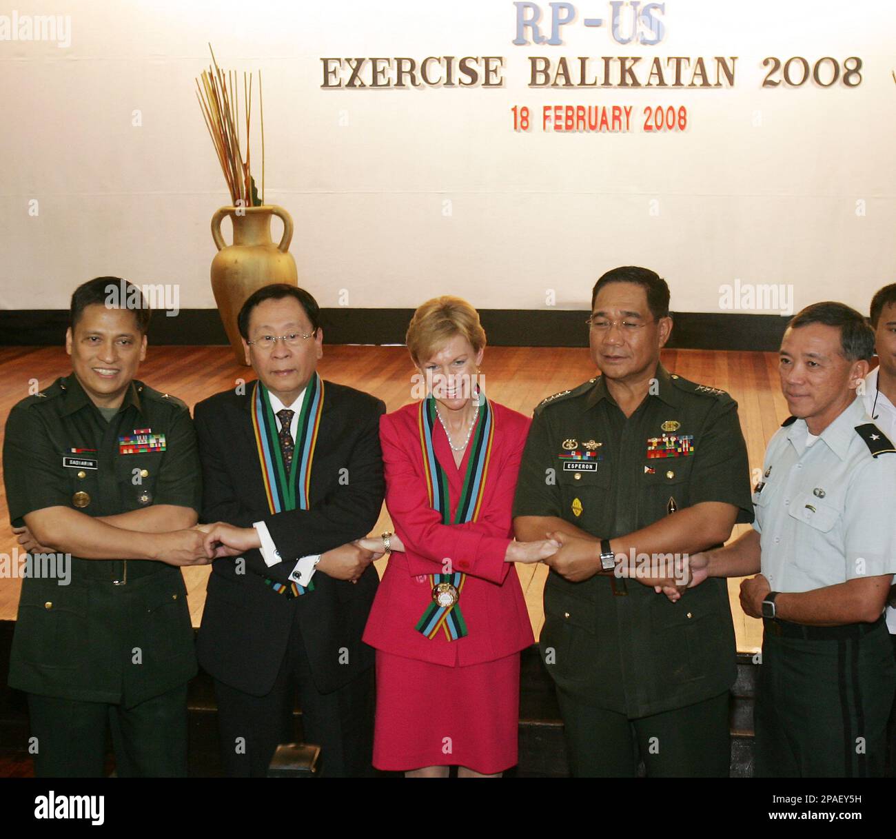 From left, Philippine Army Brigadier General Nestor Sadiarin ...