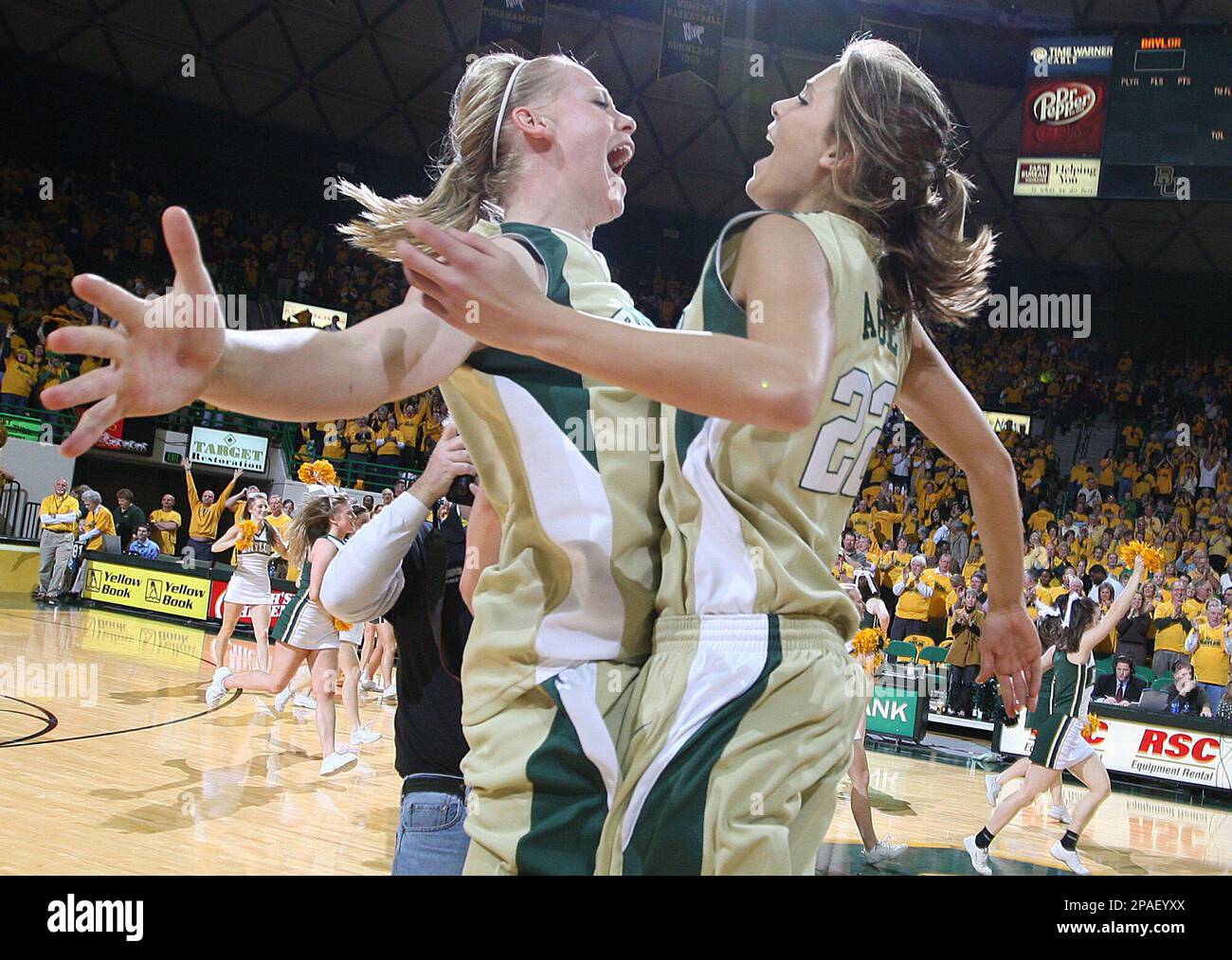 Baylor's Melissa Jones, left, and Haylee Abbe, right, celebrate their ...