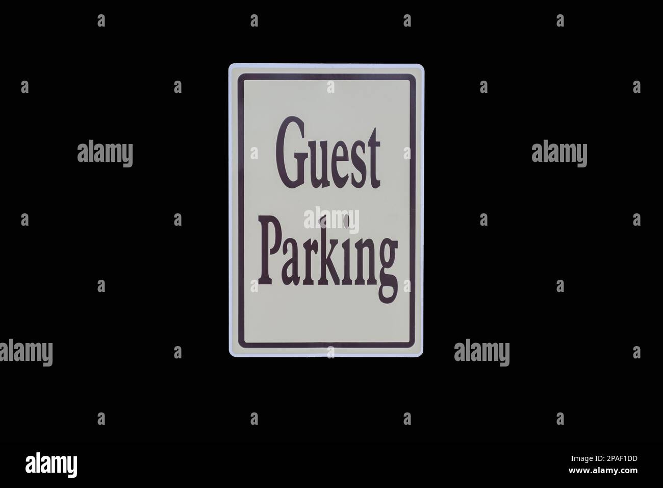Guest Parking Sign isolated on black Stock Photo - Alamy