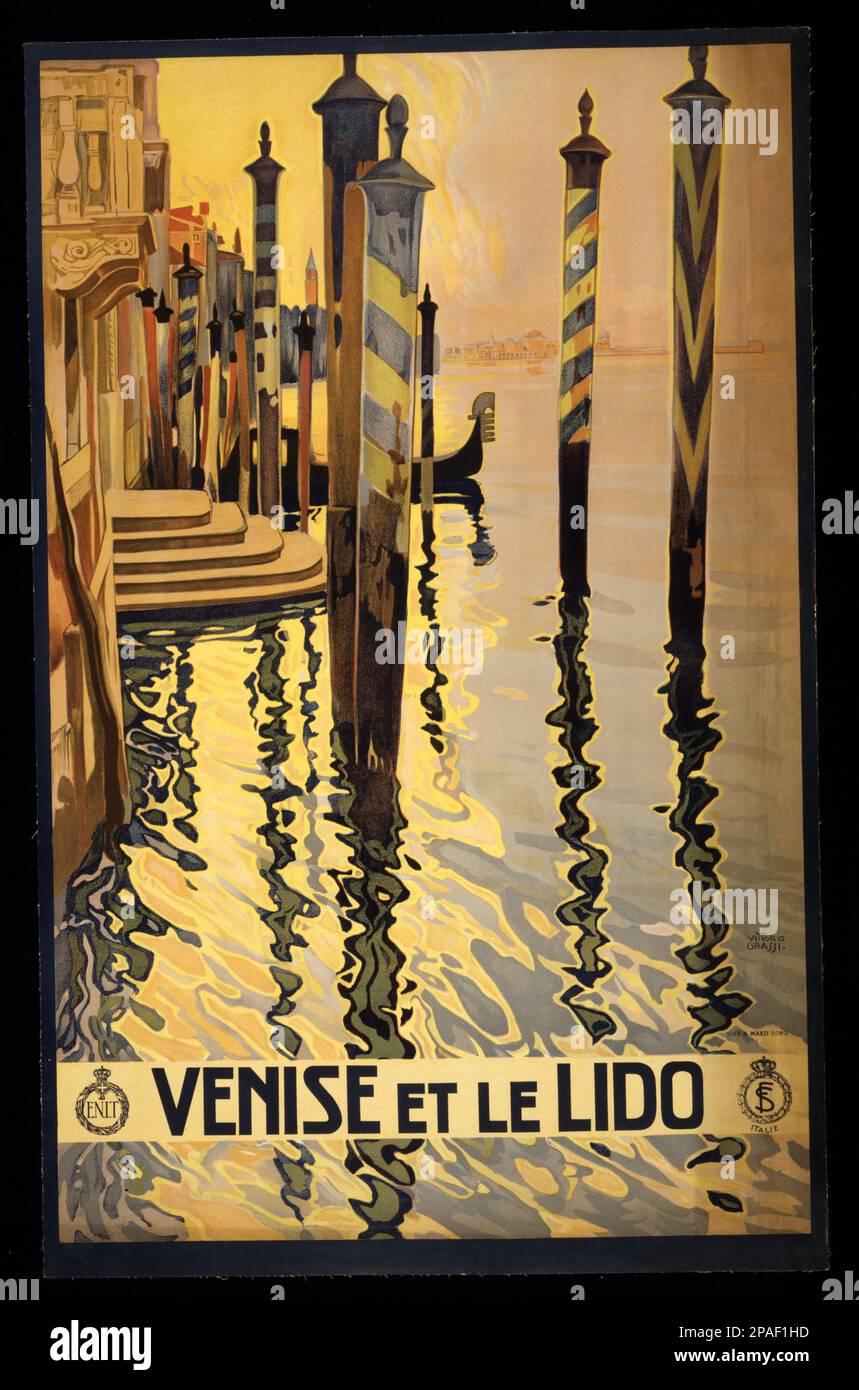 1920 ca , VENEZIA, Italy : The advertising poster for the VENICE and ...