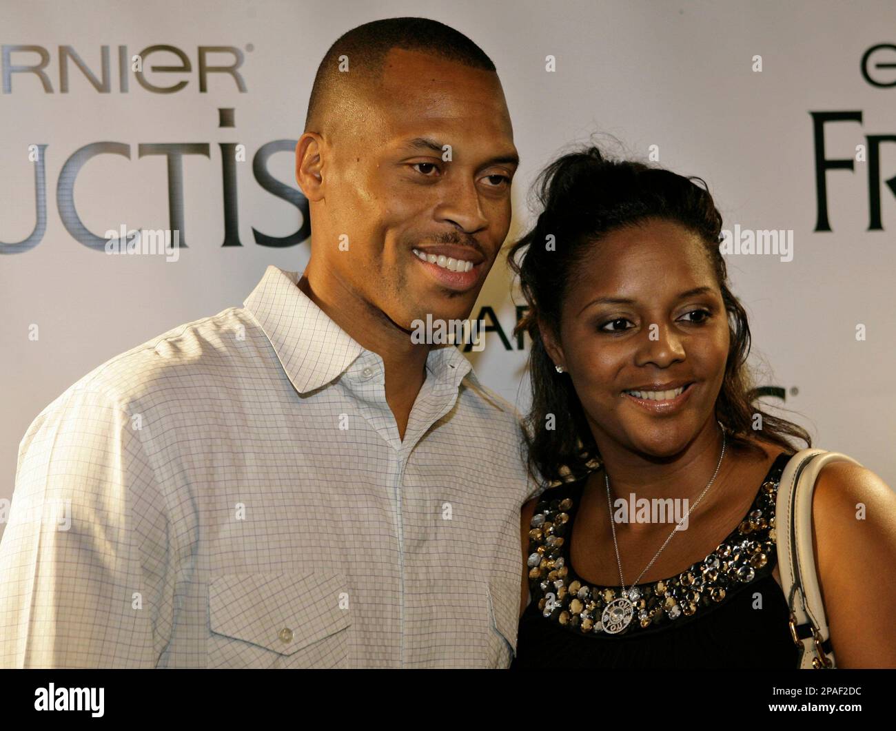 Celebrity P.J. Brown left, and his wife Dee Brown arrive at NBA Players ...