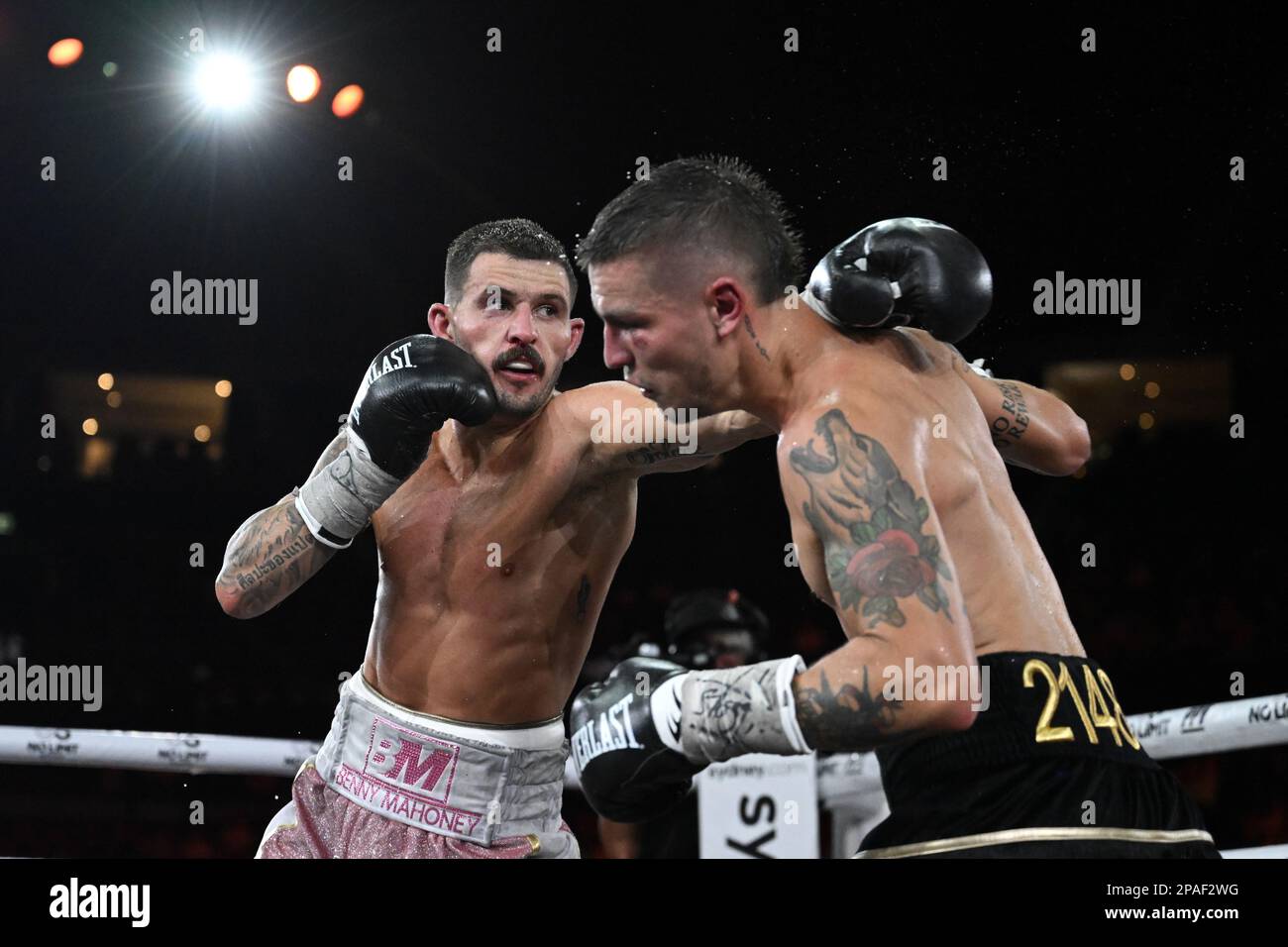 Koen Mazoudier (right) in action against Ben Mahoney during the ...