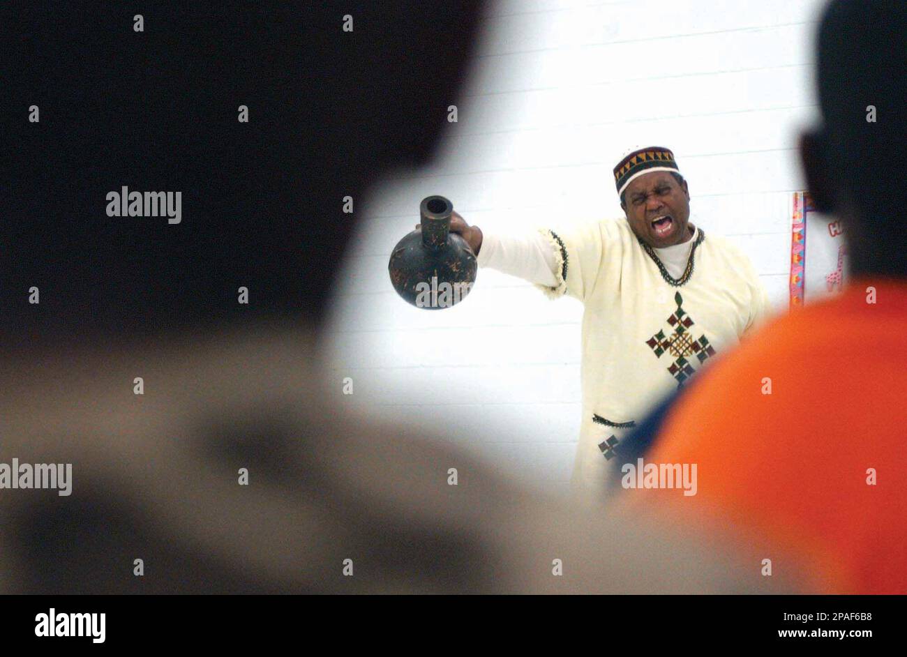 Artist and retired educator Eric Strong,from Lubbock Texas, gives a ...