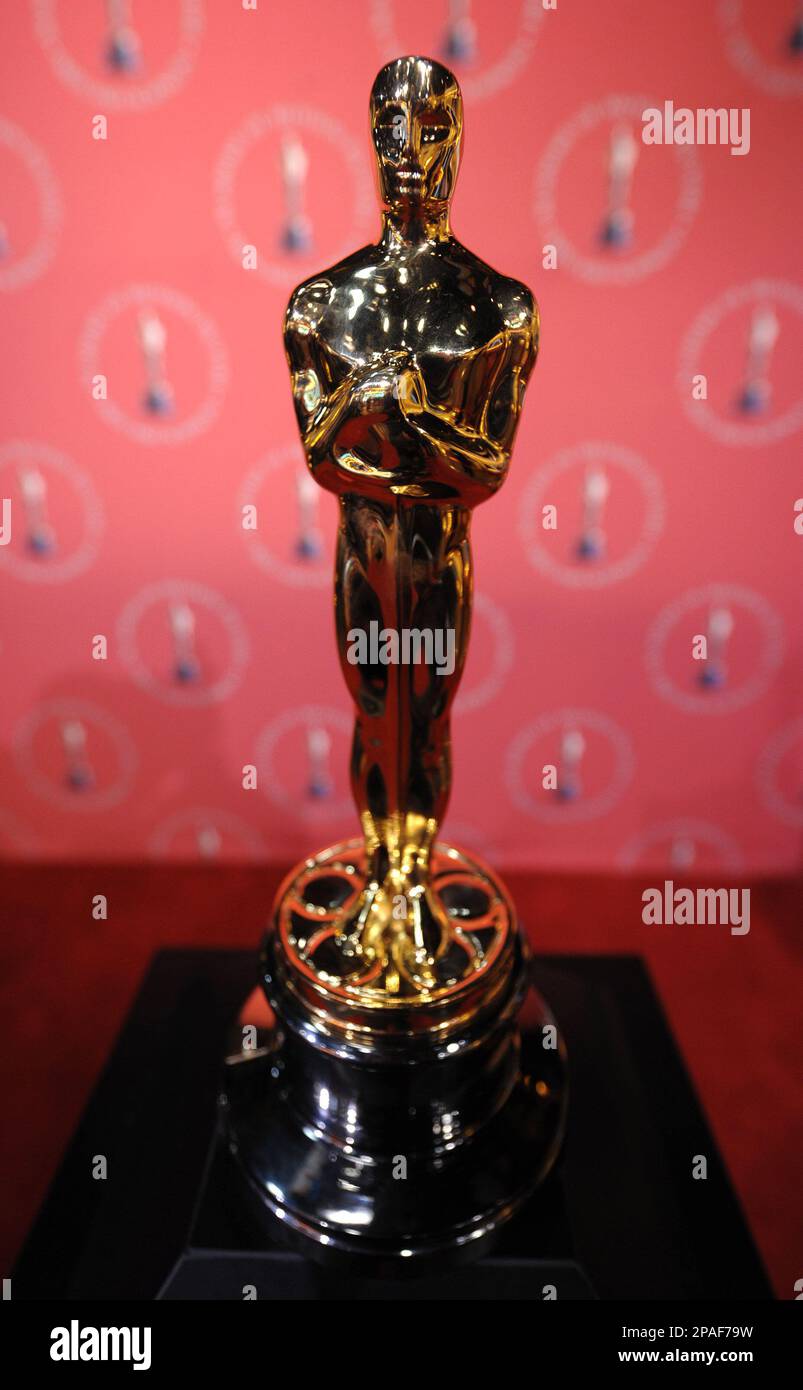 An Oscar statue is on display at ABC Studios in Times Square, Friday ...