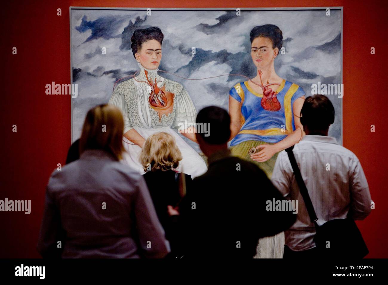 People view the Frida Kahlo 1939 oil on canvas "The Two Fridas" at the ...