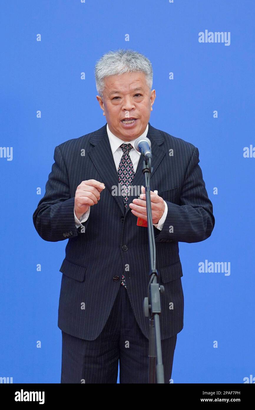 Beijing, China. 12th Mar, 2023. Yang Chaoming, a deputy to the 14th ...