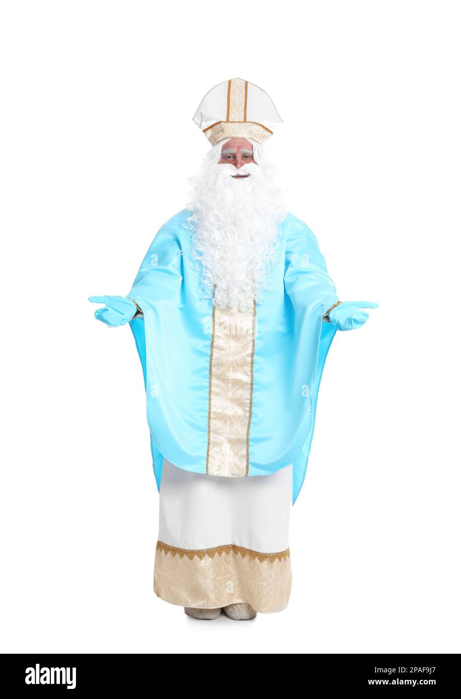 Full length portrait of Saint Nicholas on white background Stock Photo ...