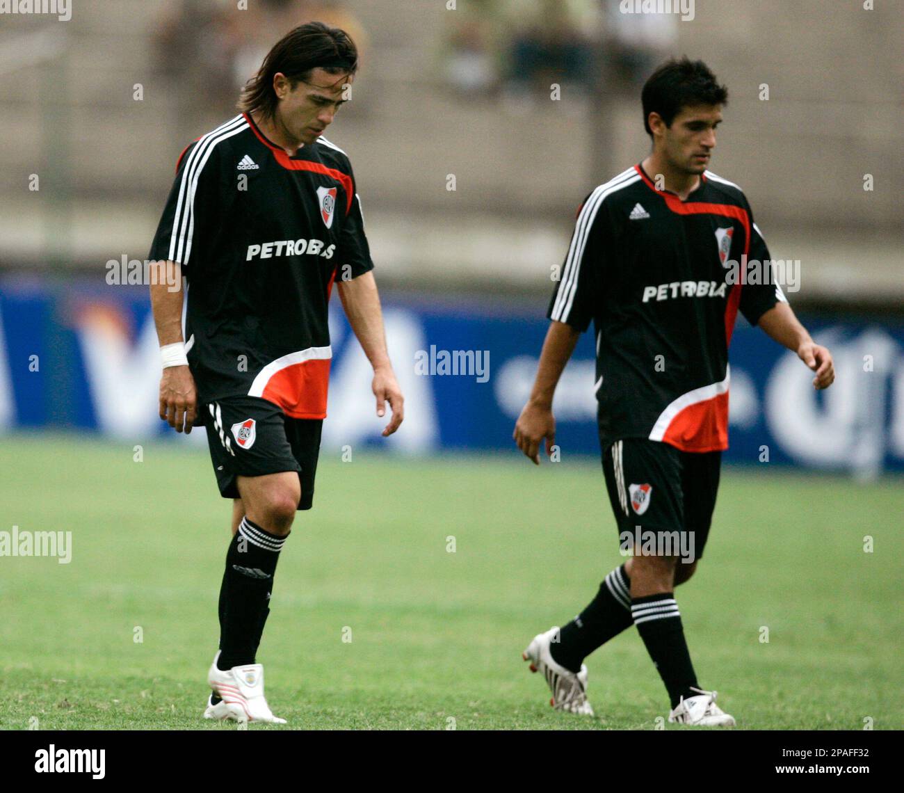 Argentina's River Plate's players Mauro Rosales, left, and Paulo ...