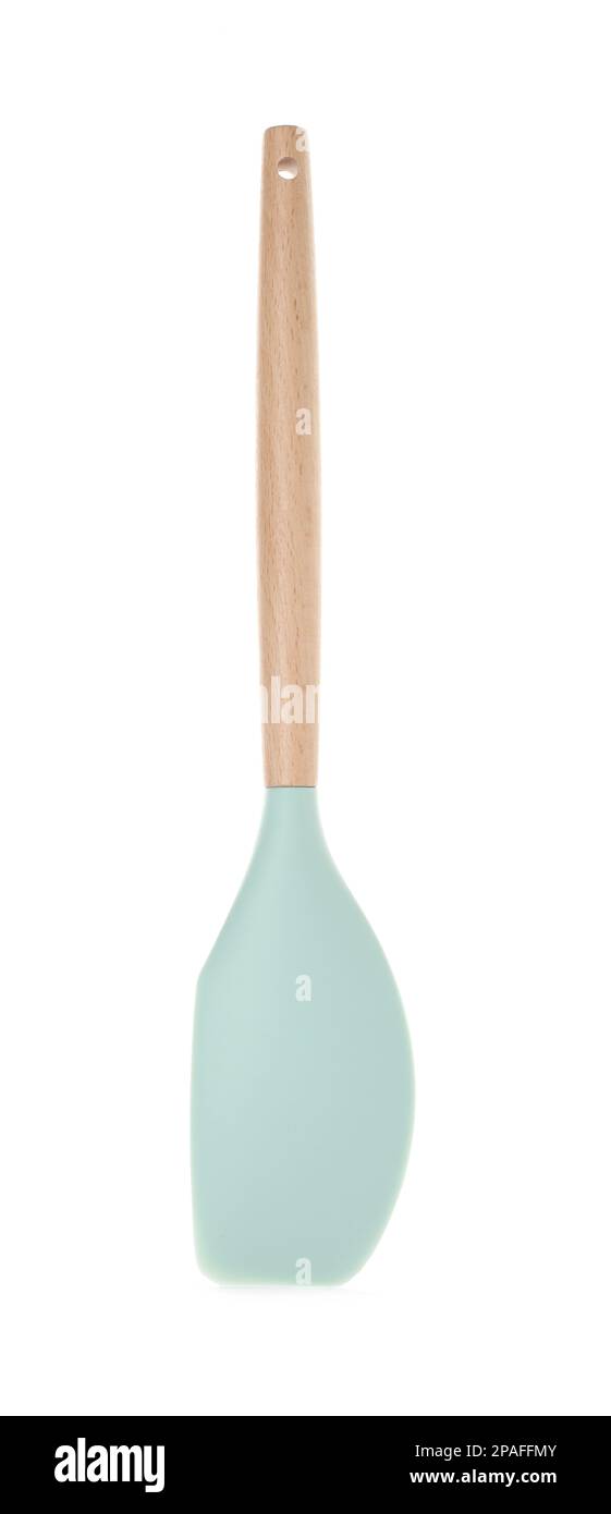Spatula with wooden handle isolated on white. Kitchen utensil Stock ...
