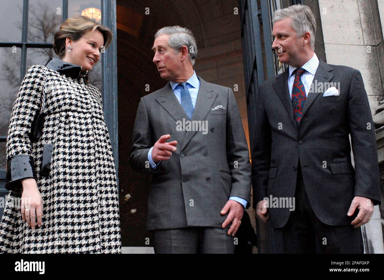 Belgium's Crown Prince Philippe, right, and his wife, Princess Mathilde ...