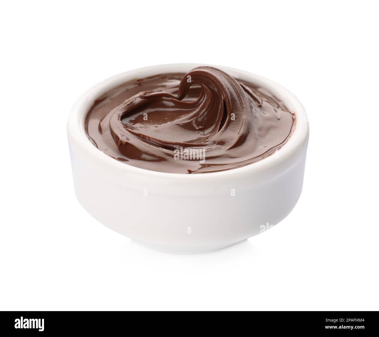 Bowl of chocolate paste isolated on white Stock Photo - Alamy