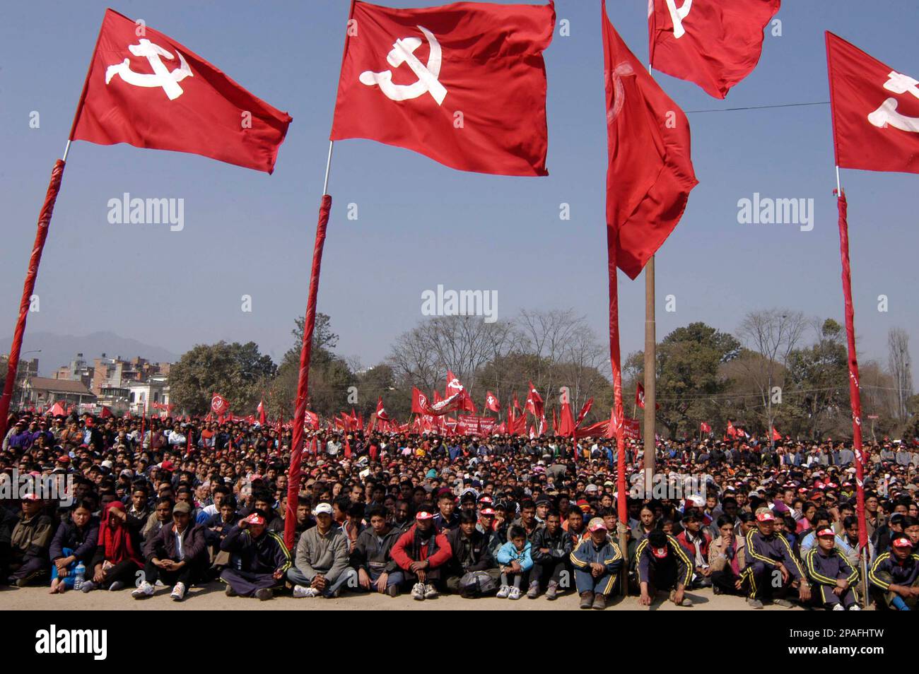 Thousands of Nepalese communist party Maoist former rebels and their ...