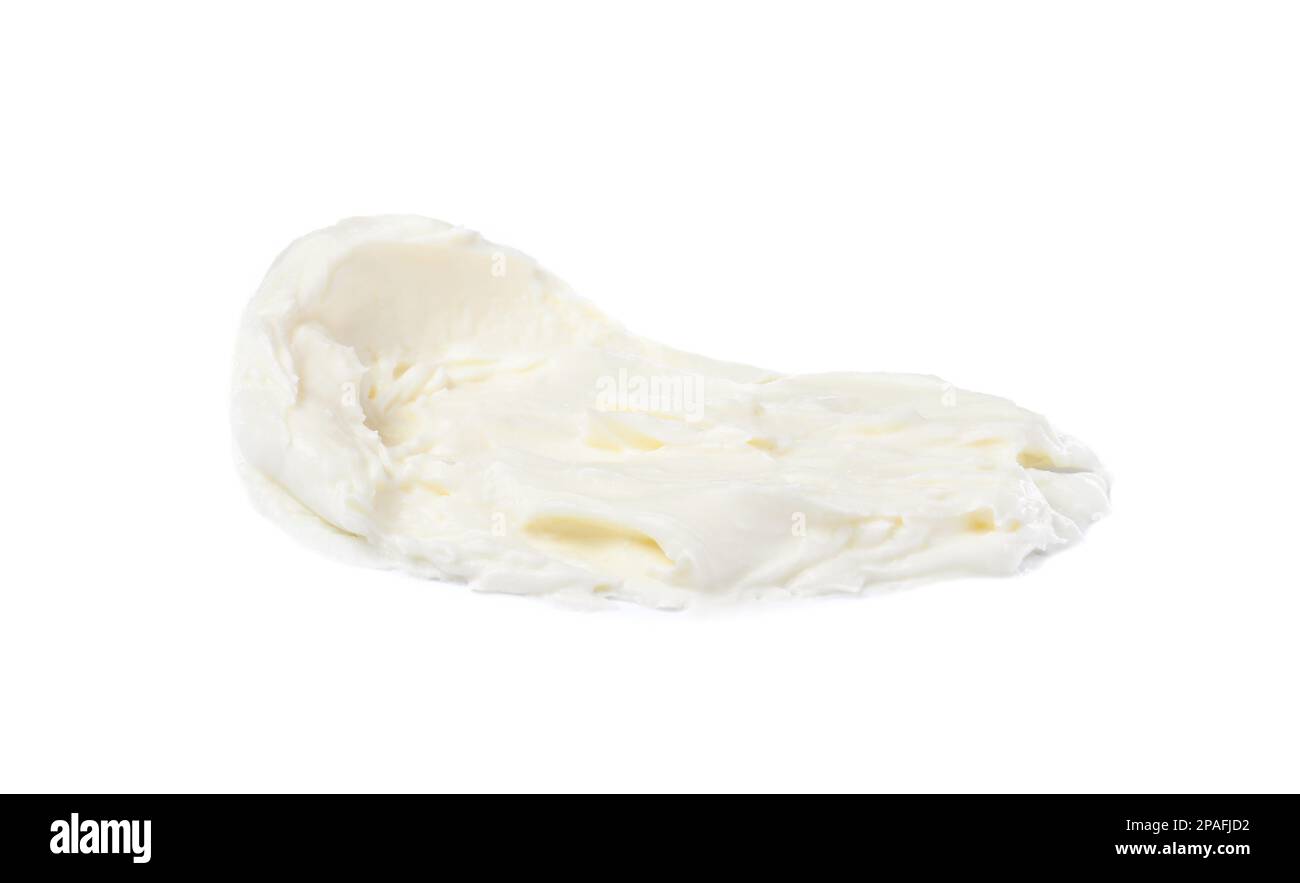 Smear of delicious cream cheese isolated on white Stock Photo - Alamy