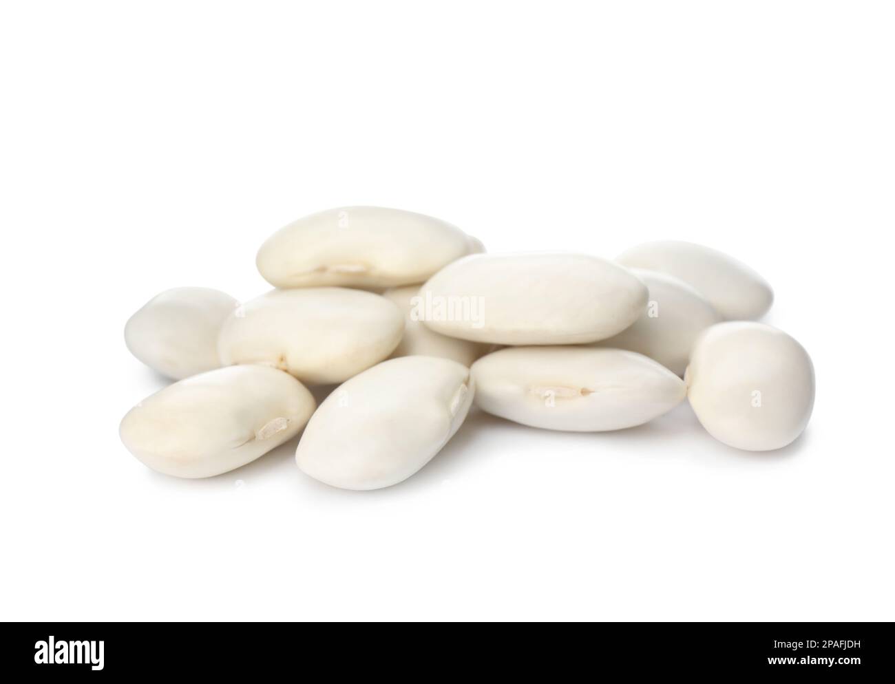 Pile of uncooked navy beans on white background Stock Photo - Alamy