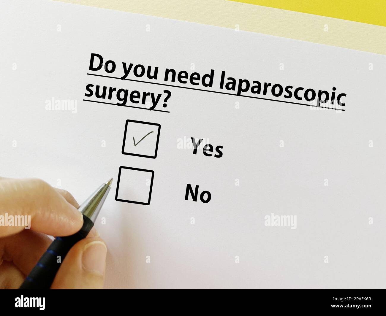 A person is answering question about bowel issues. He laparoscopic ...