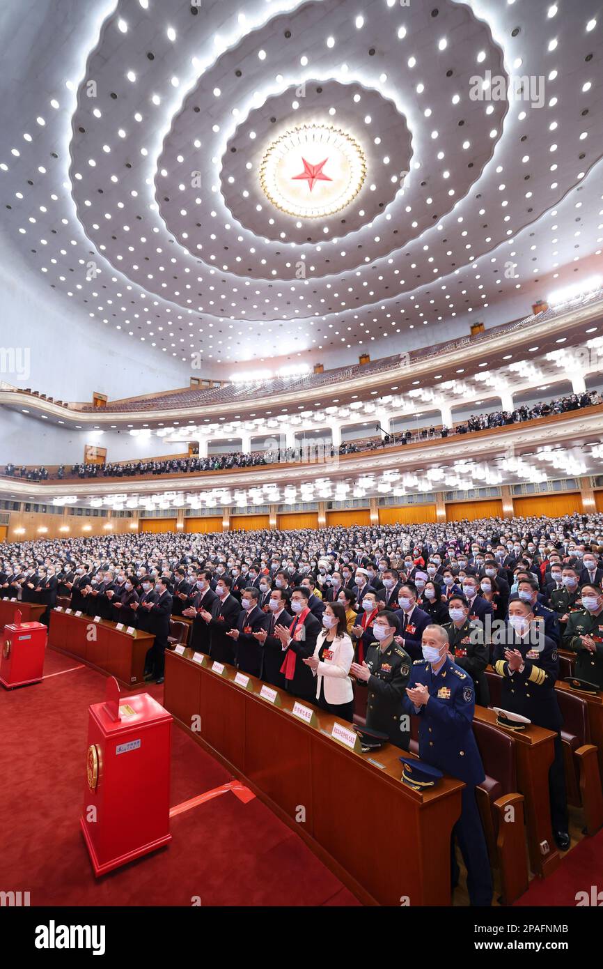 Beijing, China. 12th Mar, 2023. The fifth plenary meeting of the first ...