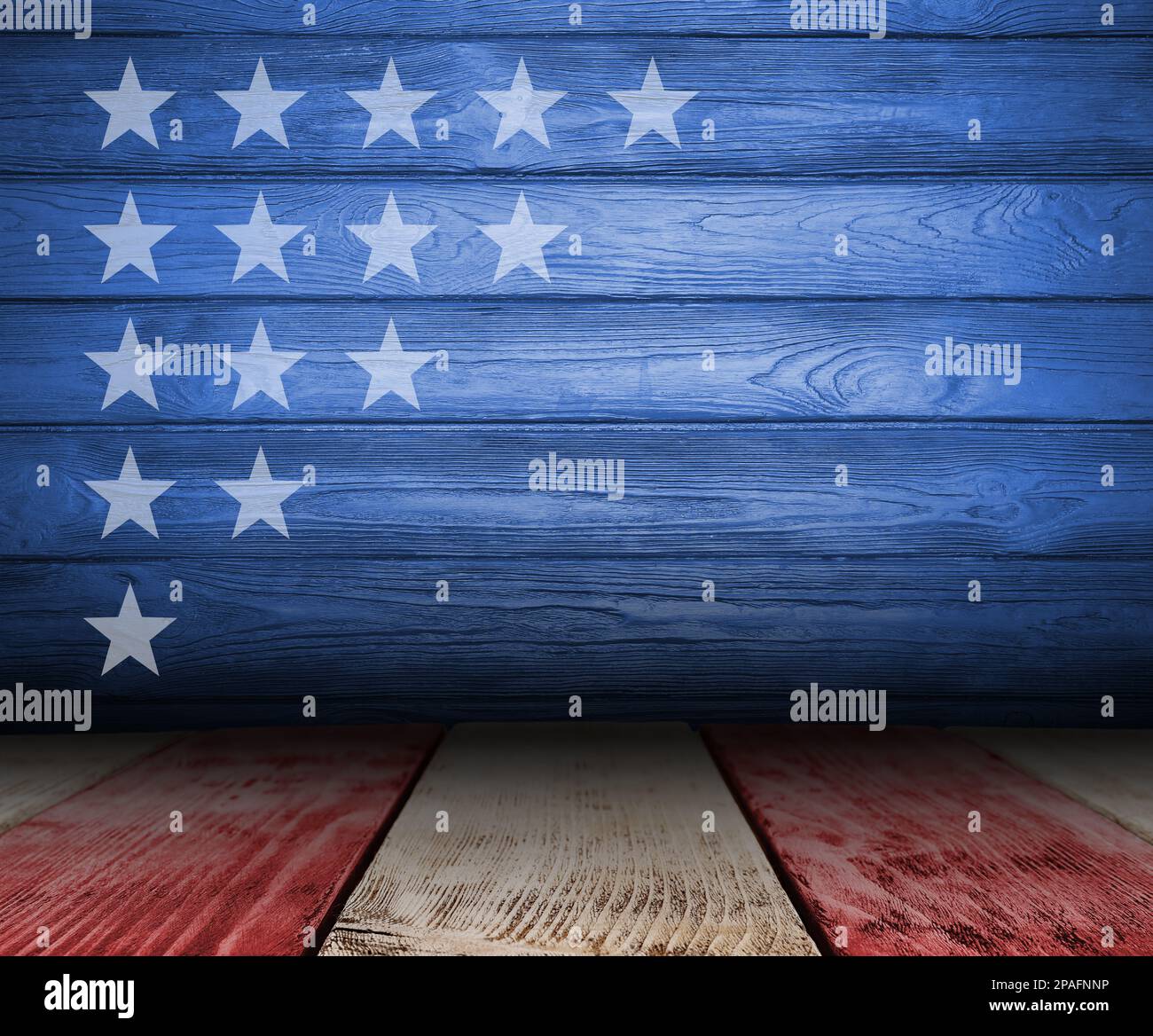 4th of July - USA Independence Day. Empty room decorated in style of ...