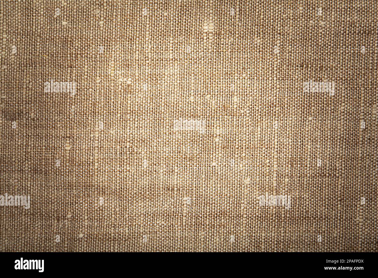 Texture of natural burlap fabric as background, top view. Vignette ...